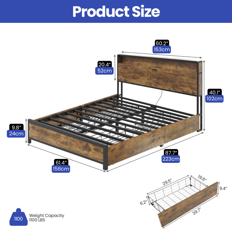 17 Stories Chriz Bookcase Storage Bed | Wayfair